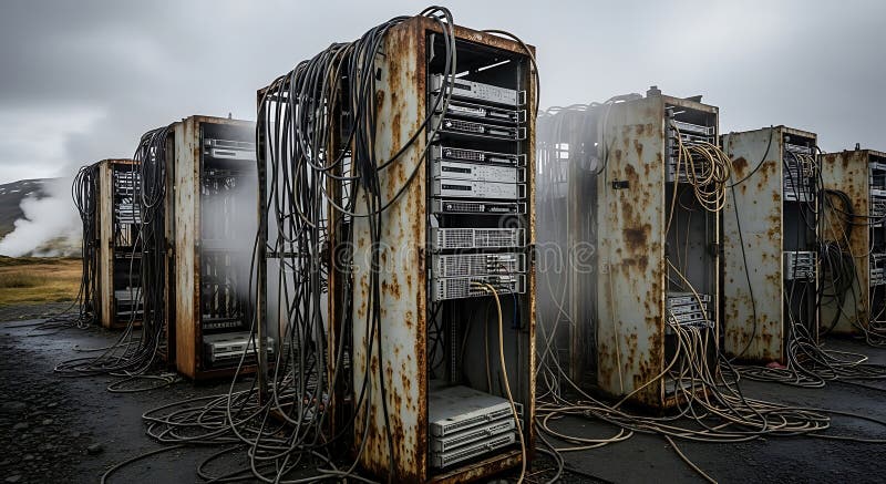 Abandoned Data Center: Relic of the Digital Age Stock Illustration ...