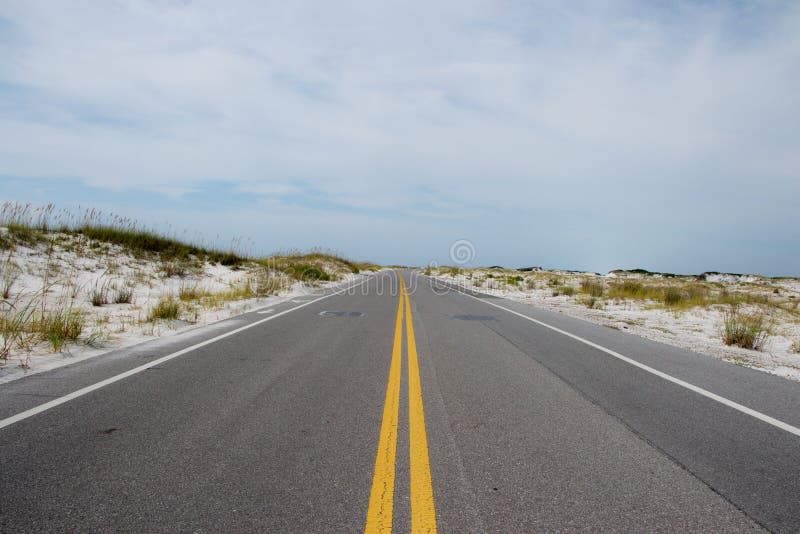 Desolate Highway stock image. Image of sand, green, shores - 44783197