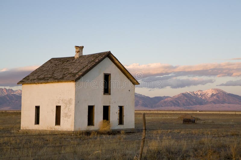 Desolate Home stock image. Image of wire, mountains, worn - 10228887