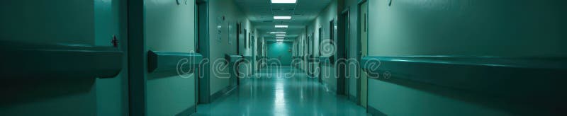 Desolate Hospital Corridor, Muted Colours, UK Setting , Pastel, Still ...