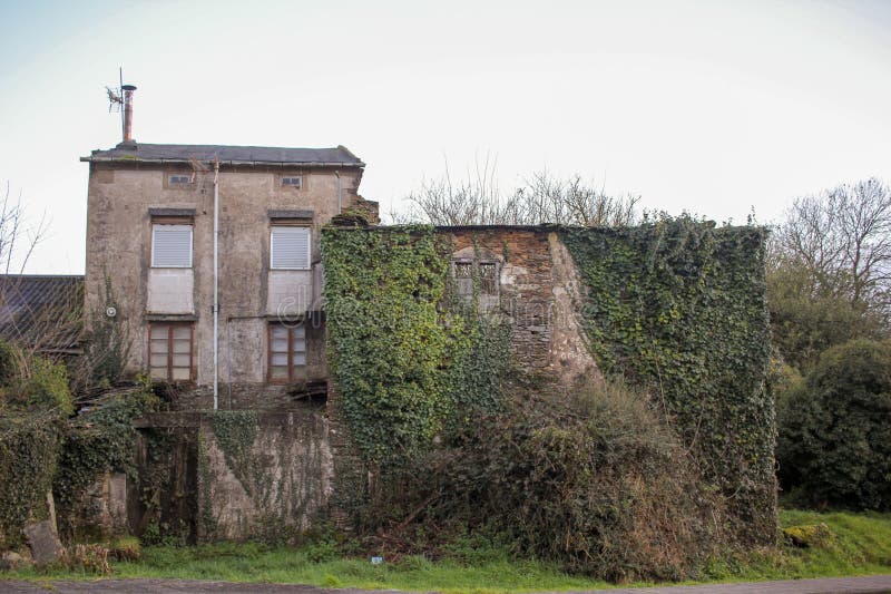 Desolate House Collapsing after Neglect Stock Photo - Image of facade ...