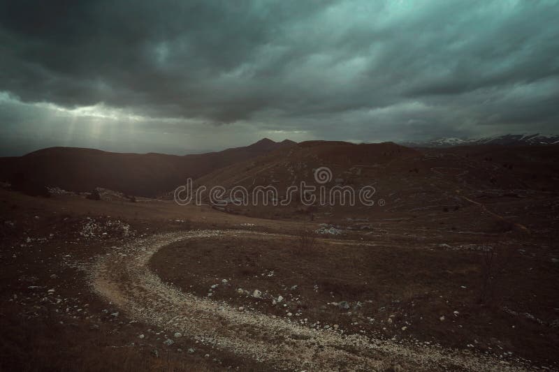 Desolate landscape stock image. Image of cloudscape - 127315477