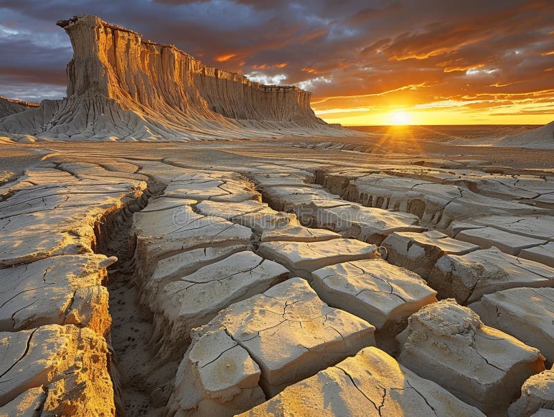 Desolate Landscape with Clay Formations, Dry and Harsh Environment ...