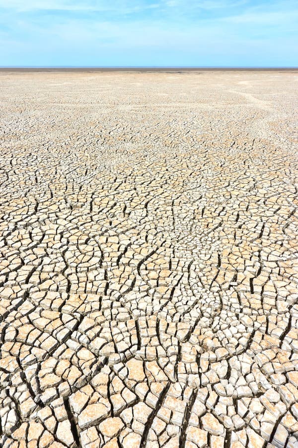 Desolate Landscape with Cracked Ground at the Seashore Stock Image ...