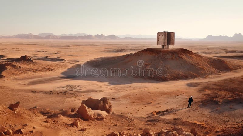 Desolate Landscapes: a Space Art Building on a Huge Desert Plateau in ...