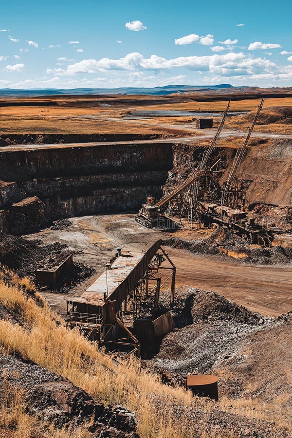 A Desolate Mining Site Showing Large Areas of Destroyed Land and ...