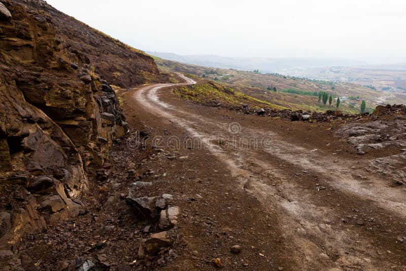 Desolate Landscape with Beautiful Cloudscape Stock Photo - Image of ...