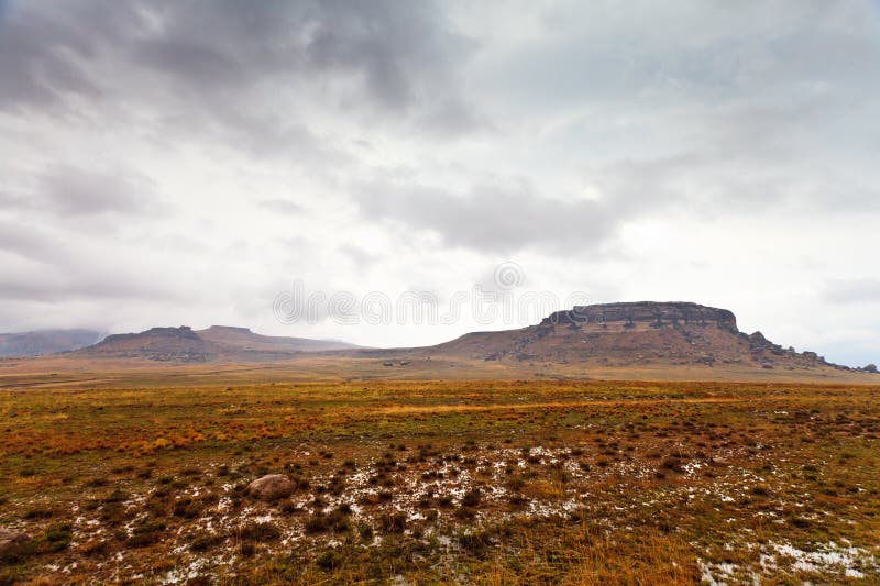 Desolate Mountain Landscape in Morning Sun Stock Image - Image of ...