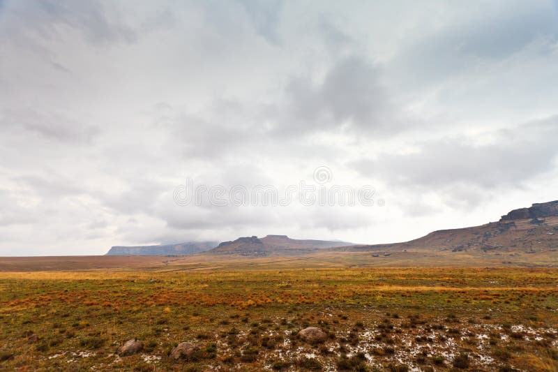 Desolate Mountain Landscape on a Rainy Day Stock Photo - Image of ...