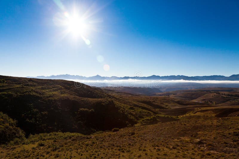 Desolate Mountain Landscape on a Sunny Morning Stock Photo - Image of ...