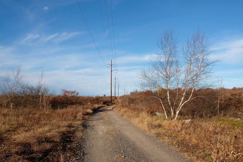 Desolate Road stock photo. Image of electric, runs, line - 83715206