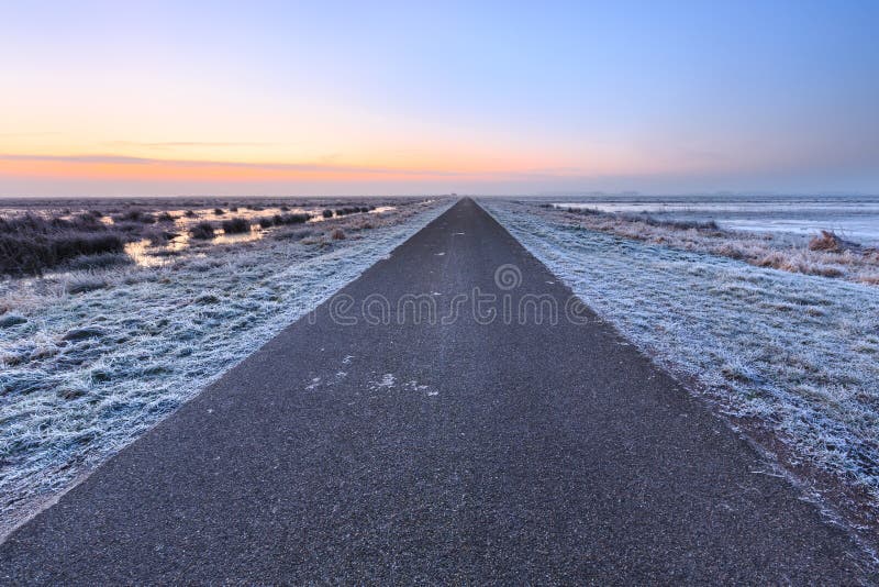Winter Rural Road and Houses in the Snow in Winter in Russia Stock ...