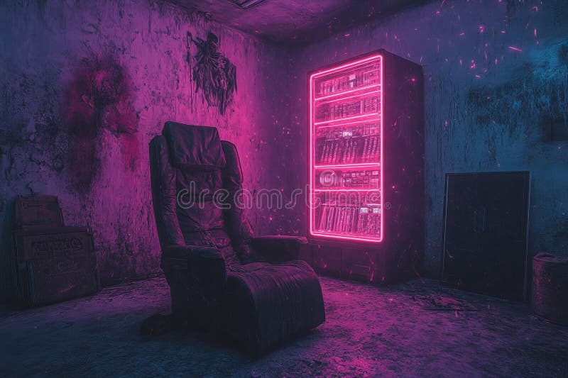 Neon Void Room stock illustration. Illustration of room - 333707962