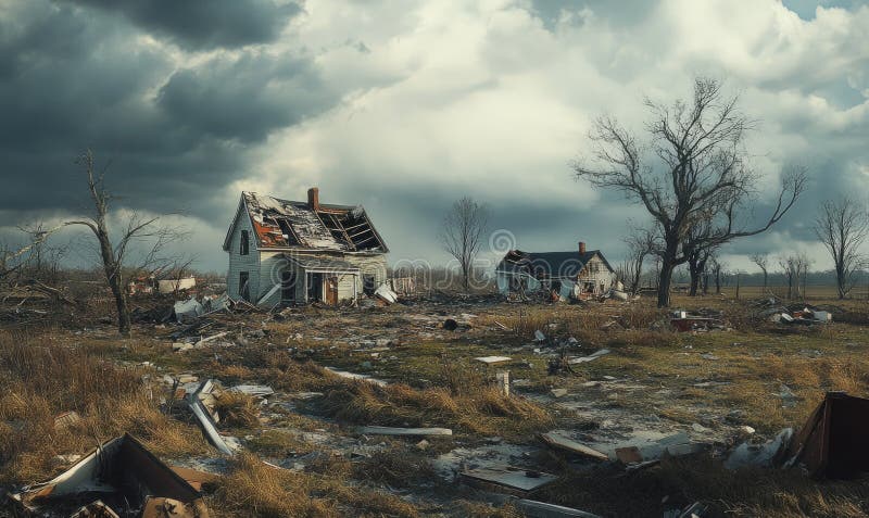 Desolate Ruined Landscape House Middle Stock Photos - Free & Royalty ...