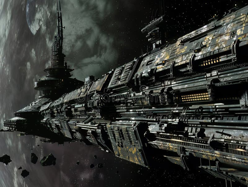 A Desolate Space Station Eerily Silent with Damage from an Invader ...