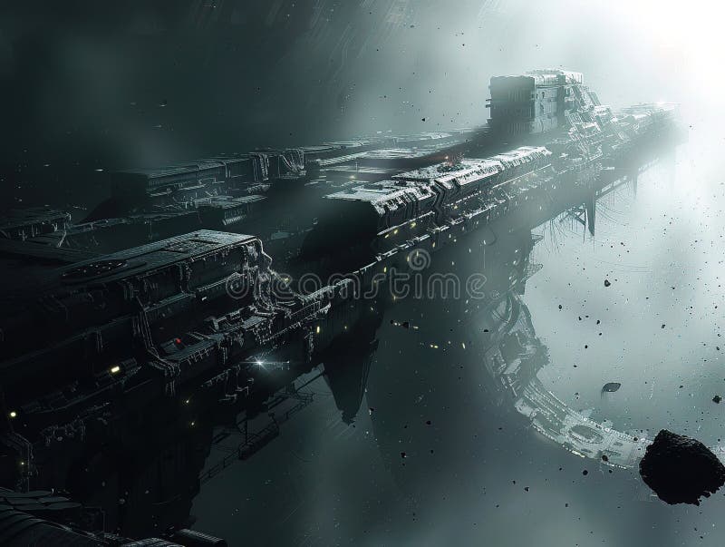 A Desolate Space Station Eerily Silent with Damage from an Invader ...