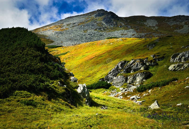 A Desolate Stone Field High in the Mountains Stock Photo - Image of ...