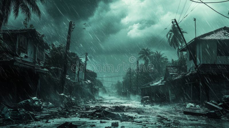 Desolate Street Scene after Severe Storm Damage Stock Photo - Image of ...
