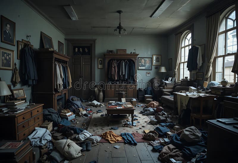 Desolate Victorian Room: a Study in Dark, Abandoned Elegance Stock ...