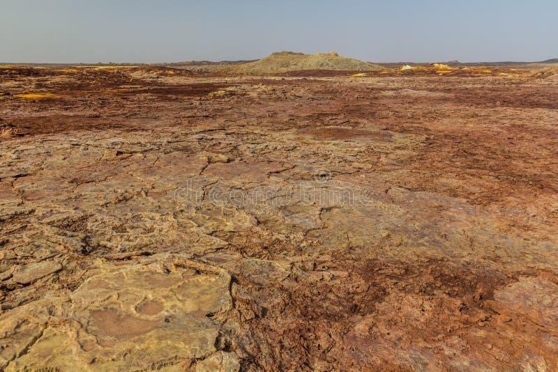 Desolate Volcanic Landscape of Dallol, Danakil Depression, Ethiop Stock ...