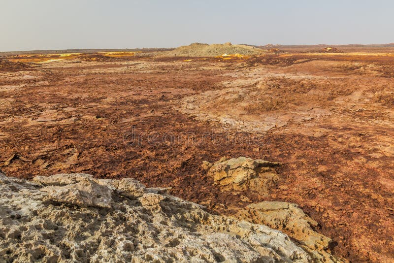 Desolate Volcanic Landscape of Dallol, Danakil Depression, Ethiop Stock ...