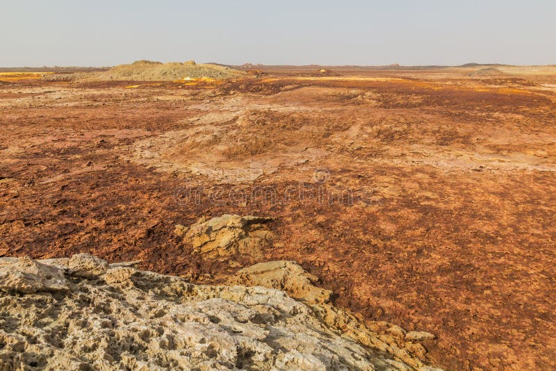 Desolate Volcanic Landscape of Dallol, Danakil Depression, Ethiop Stock ...