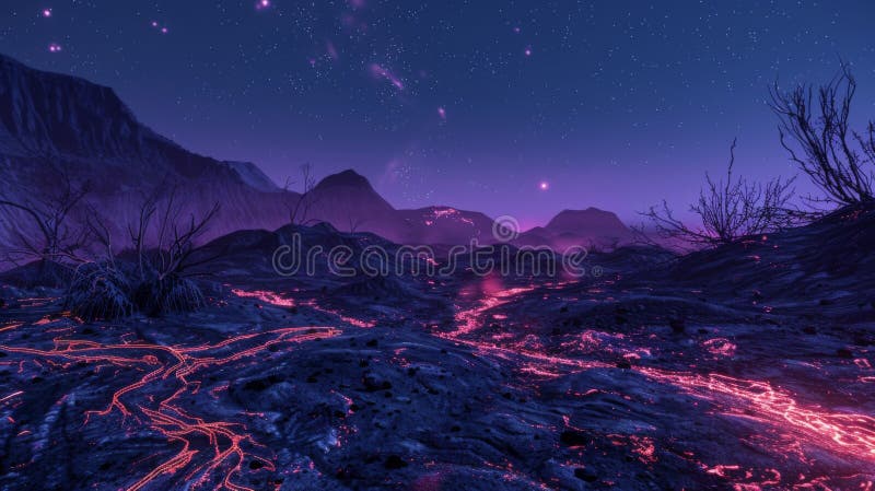 A Desolate Wasteland at Night the Landscape Forever Changed by a ...
