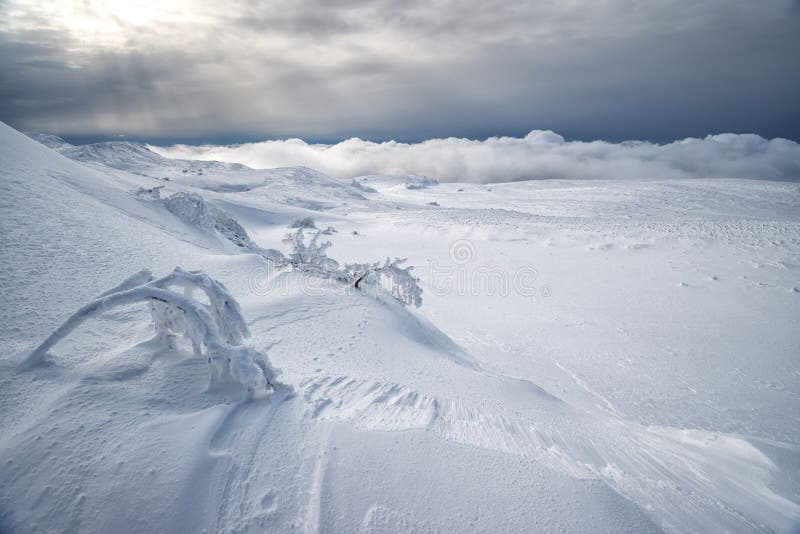 A Desolate Winter Crimean Mountain Landscape Stock Image - Image of ...