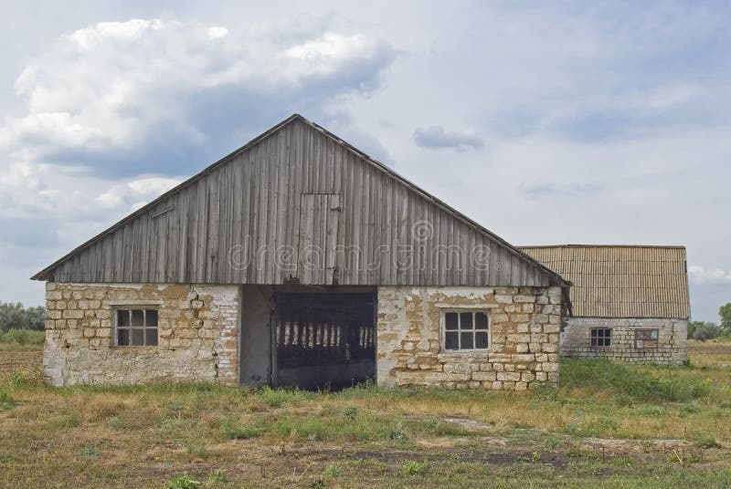 Desolated barn in Ukraine. stock image. Image of ruinous - 16094503