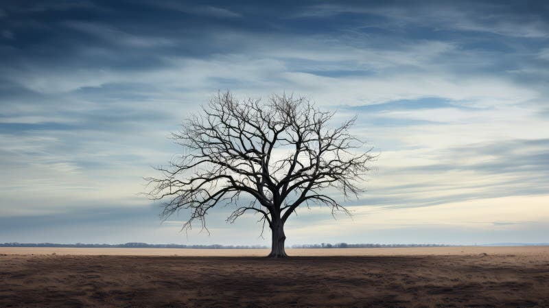 Desolation Bare Tree Branches Stock Illustration - Illustration of lone ...