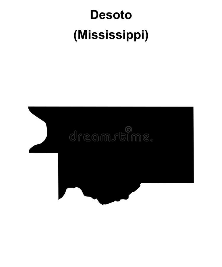 Desoto outline map stock vector. Illustration of detailed - 361719843