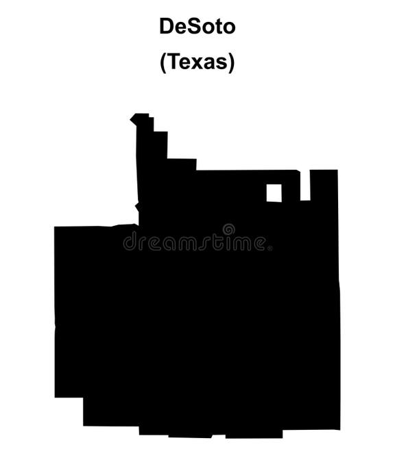 DeSoto outline map stock vector. Illustration of city - 357644101