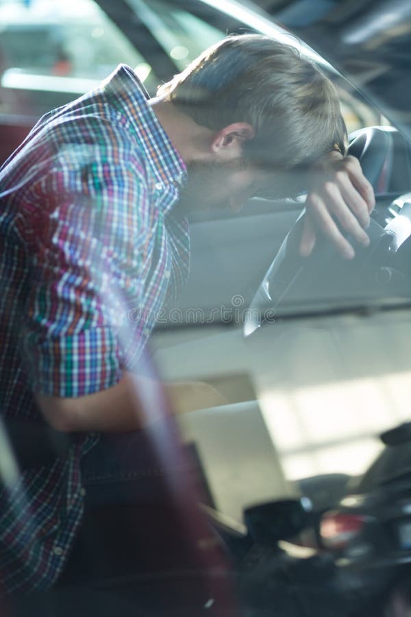 Despair Driver Having Problem Stock Photo - Image of despair, inside ...