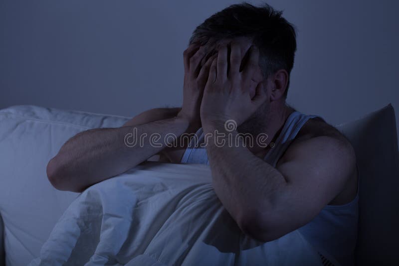 Despair Man Covering His Face Stock Image - Image of stress, despairing ...