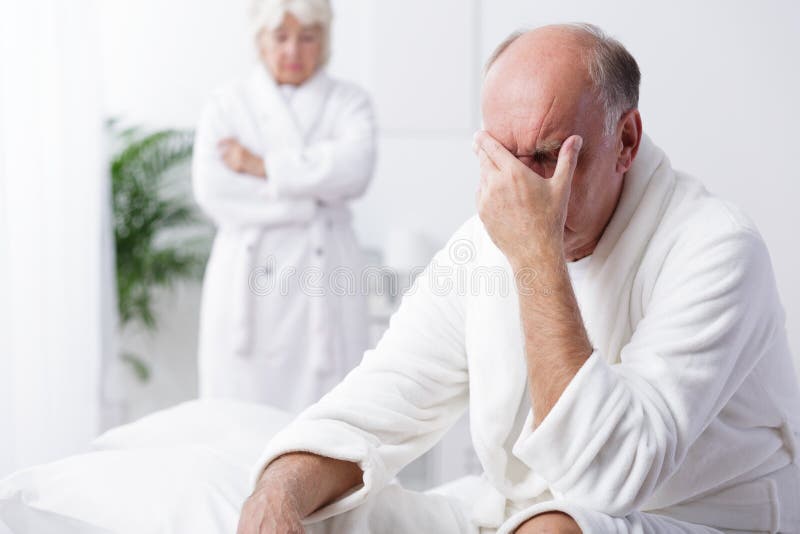 Despair old man in bedroom stock photo. Image of bedroom - 62911038