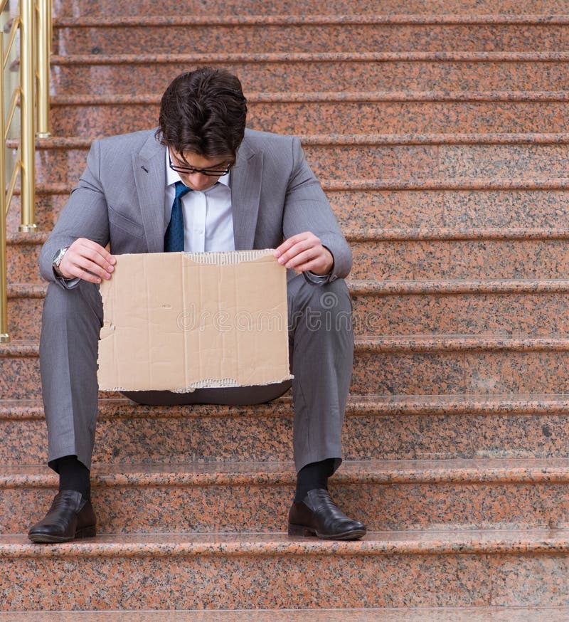 Businessman Begging for Change Stock Photo - Image of suit, panhandling ...