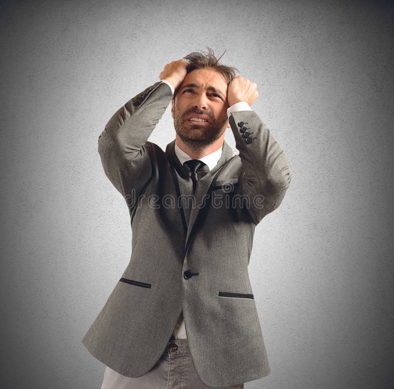 Desperate businessman stock image. Image of fear, anxious - 48438295