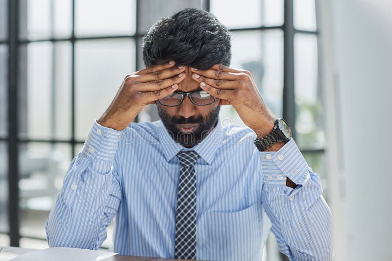 Desperate Businessman, Trying To Find a Solution To His Problem Stock ...