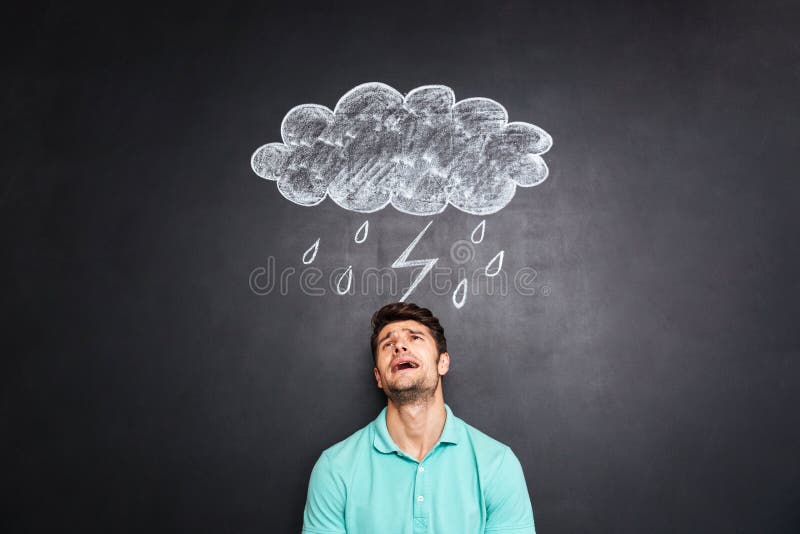 Sad Man Under Rain Cloud Stock Photos - Free & Royalty-Free Stock ...
