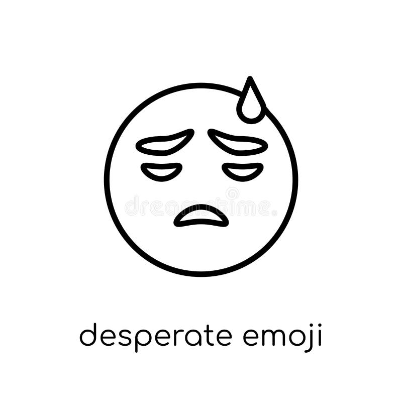 Desperate Emoji Icon from Emoji Collection. Stock Vector - Illustration ...