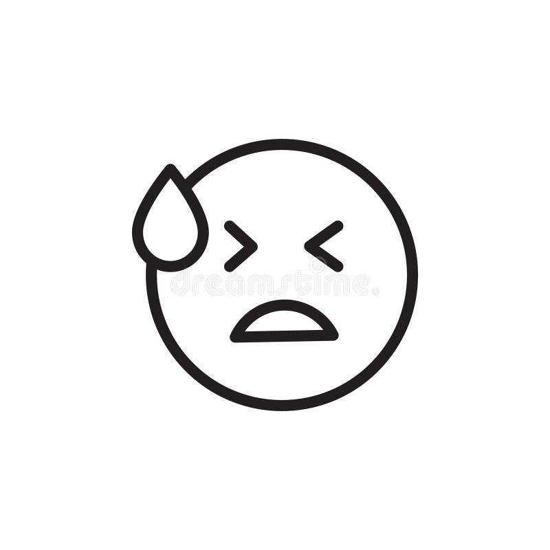 Desperate Emoji Icon Outline Vector for Web Ui Stock Vector ...