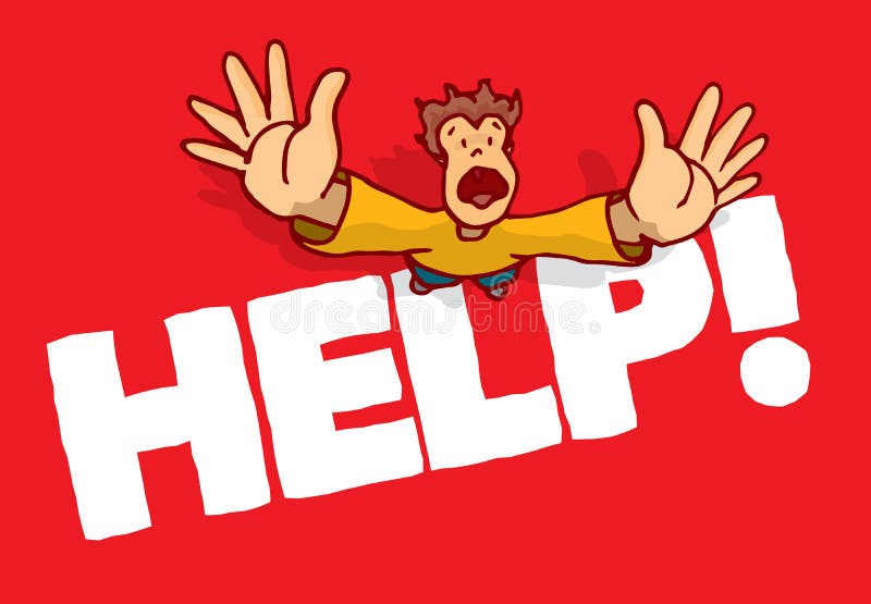 Desperate Man Crying for Help Stock Vector - Illustration of vector ...