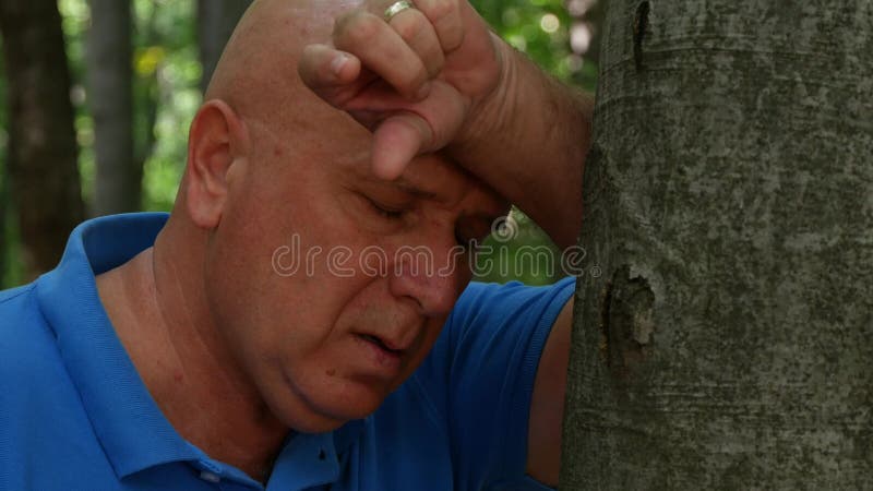 Desperate Man Run Frightened in a Mountain Forest Stock Footage - Video ...