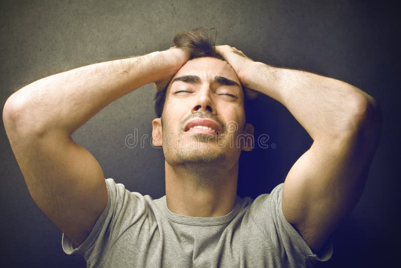 Desperate man stock image. Image of strough, wall, desolation - 31801821