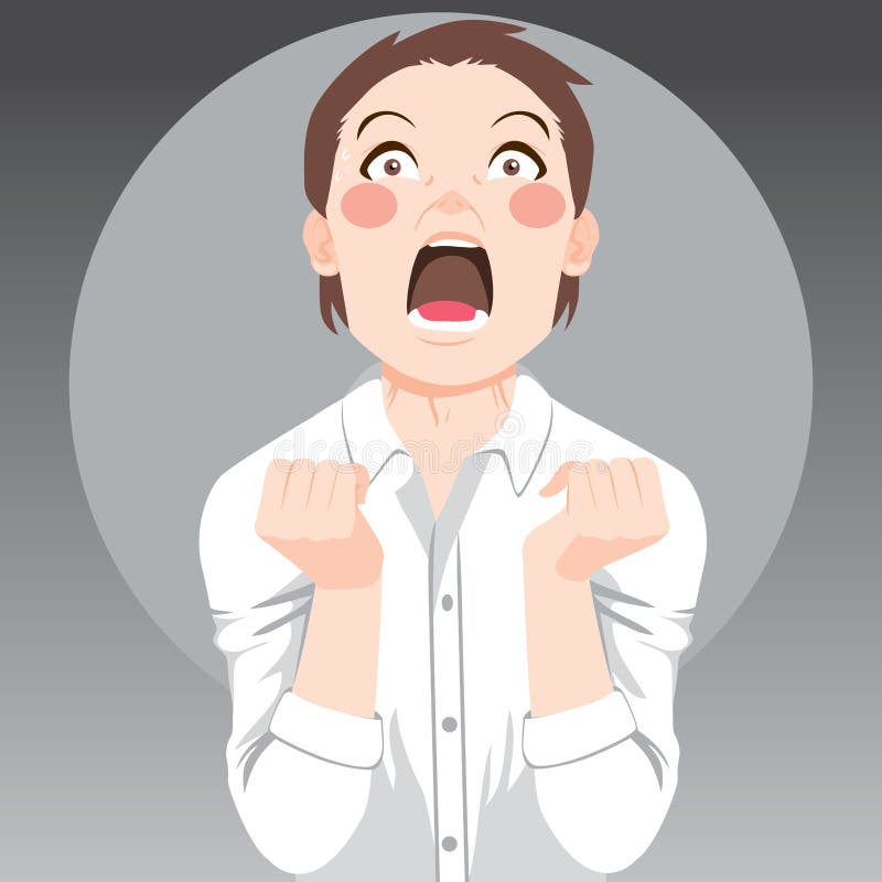 Desperate Screaming Woman stock vector. Illustration of pretty - 34027890