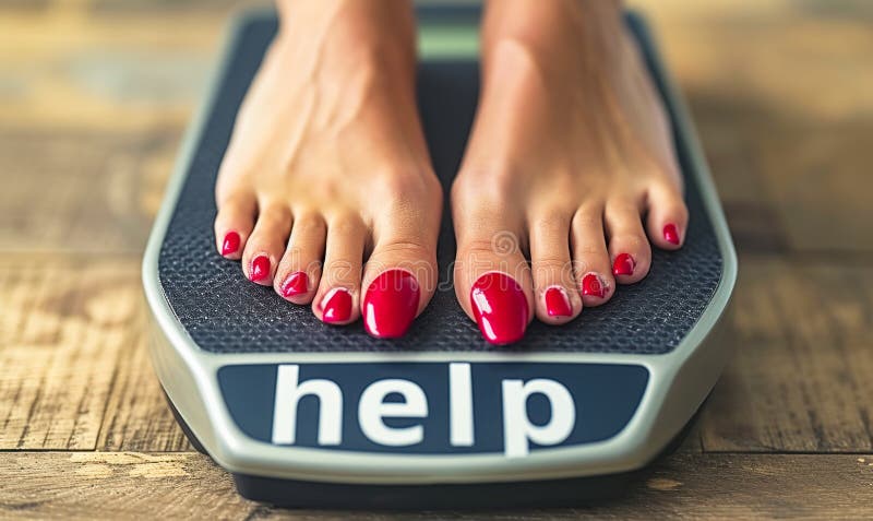 Desperate Plea for Help on Weight Scale Display Under Feet with Red ...