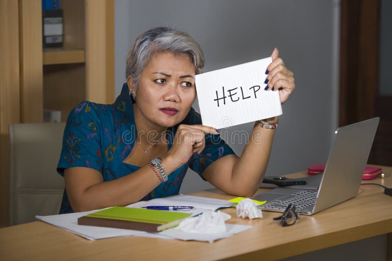 Frustration Computer Help Asian Woman Stock Photos - Free & Royalty ...