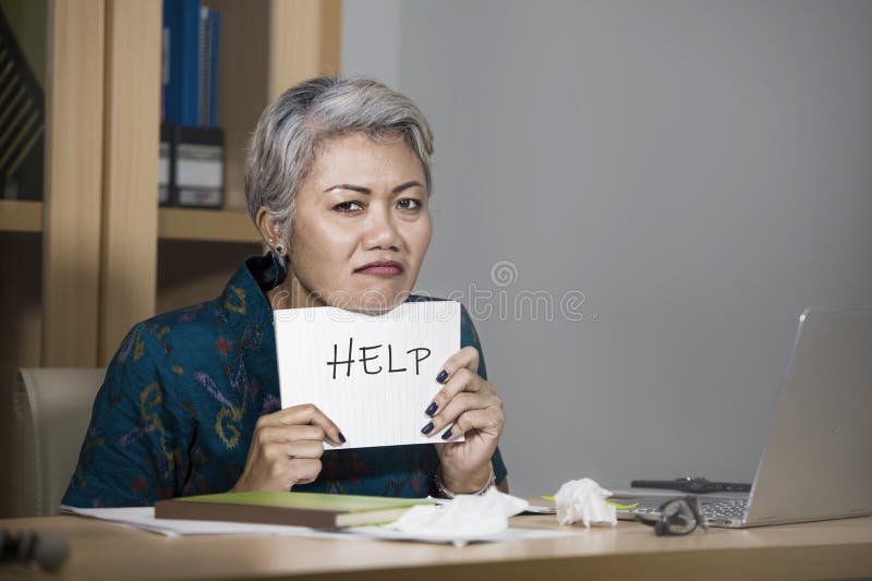 Frustration Computer Help Asian Woman Stock Photos - Free & Royalty ...