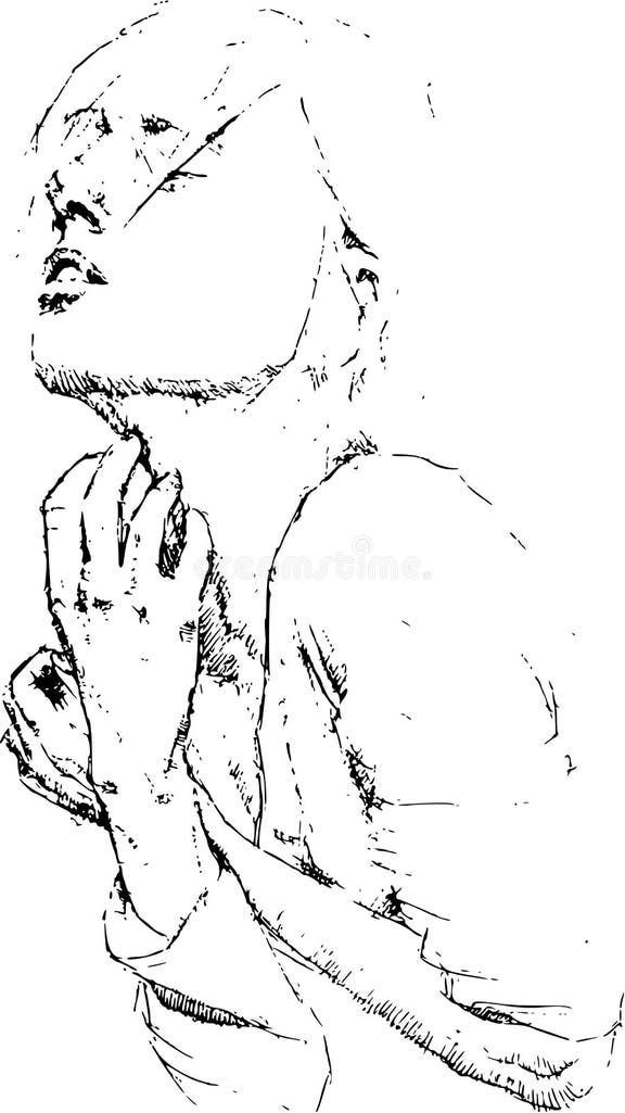 Desperate art stock illustration. Illustration of woman - 140443748