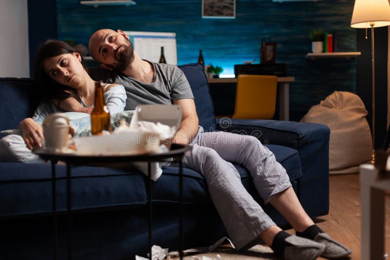 Desperate Young Couple Having Anxiety Problem Struggling with Mental ...